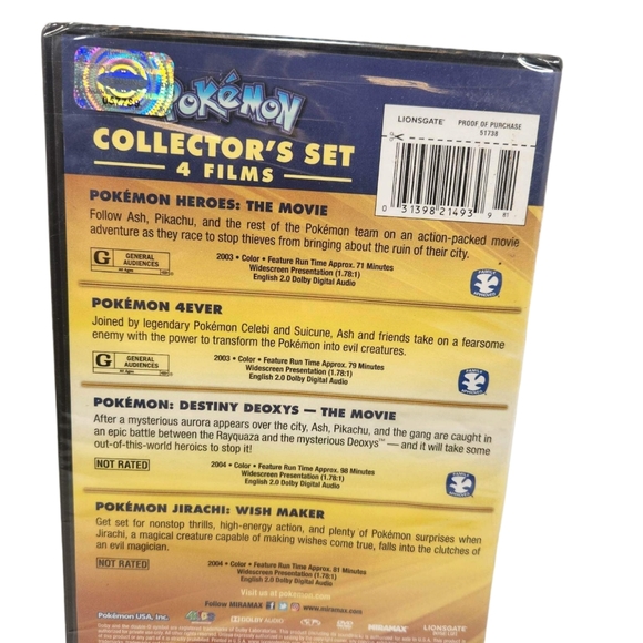 Media | Pokemon Collectors Set 4 Films Dvd New | Poshmark